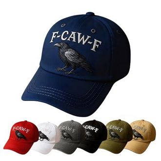 Generic F-Caw-F Chapeau corbeau, chapeau vintage, casquette de baseball noir oiseau, lavez et fabriquez de vieilles casquettes de baseball souples, chapeau go