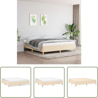 Les Tendances Les Tendances - The Living Store Cadre de lit sans matelas cr&egrave;me 160x200 cm tissu - Cadre De Lit - Lit Double - Literie - Meuble Chambre - Sommier