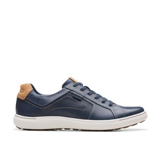 Clarks Herren Mapstone Lace Sneaker, Navy Leather, 44.5 EU