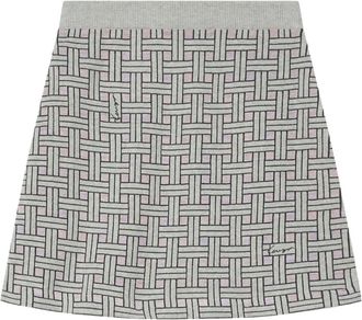 Kenzo minijupe Weave à logo - Gris