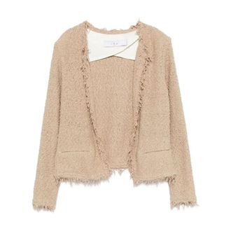 Iro Iro, Femme, Vestes, Beige, Taille: 42 FR Veste Boucl&eacute;e Textur&eacute;e