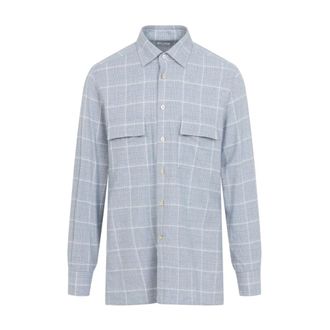 Kiton Flanellhemd - - Shirts - Herren - Blau - XL