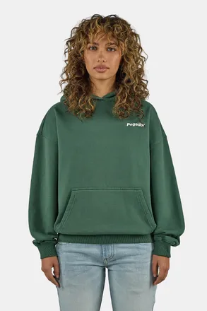 Pegador Kapuzensweatshirt PEGADOR Miravet Oversized Hoodie, Damen, Gr. L, washed solid gr&uuml;n, Sweatware, Obermaterial: 80% Baumwolle, 20% Polyester, bedruckt, 