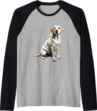 Whyitsme Design Wei&szlig;er Labrador Retriever Hund Illustration Raglan