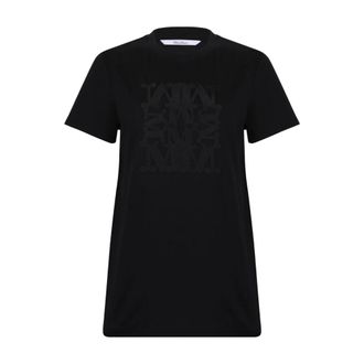 Max Mara Femme, Tops, Noir, Taille: 38 FR T-shirt en coton brodé