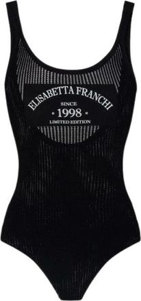Elisabetta Franchi Femme, Tops, Noir, Taille: 36 FR Body Tricot C&ocirc;tel&eacute;