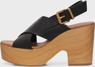 Gerard Darel Sandales compens&eacute;es en cuir - HAYDEN - Noir