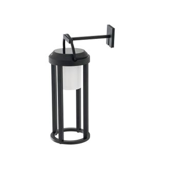 Lucande LED Solarleuchte au&szlig;en Tilena dimmbar (spritzwassergesch&uuml;tzt (Modern) in Schwarz aus Aluminium, Solar-Wandleuchten Wandlampe f&uuml;r Outdoor & Garten Au&szlig;e