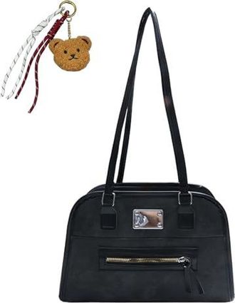 Generic Sac &agrave; bandouli&egrave;re en cuir de grande capacit&eacute; pour femme, &eacute;l&eacute;gant et polyvalent, sac &agrave; dos d&eacute;contract&eacute; l&eacute;ger avec pendentif chic pour voyage, travail, 