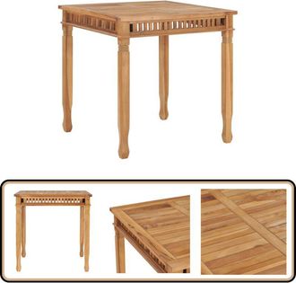 vidaXL Garten-Esstisch 80x80x80 cm Massivholz Teak - Gartenmöbel - Esstisch - Teakholz - Outdoortisch - Terrassenmöbel
