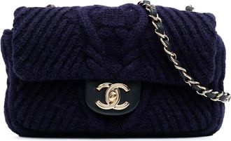 Chanel petit sac port&eacute; &eacute;paule Paris Hamburg Flap (2018) - Bleu