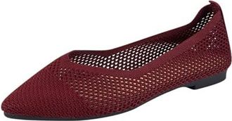 Generic Chaussures plates pour femme à bout pointu - Style décontracté - Élégantes - Couleur unie - Respirantes - Légères et confortables - À enfiler - Style 