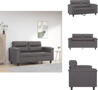 vidaXL 2-Sitzer-Sofa Grau 120 cm Kunstleder - 2-Sitzer Sofa - Grau - Kunstleder Sofa - Wohnzimmersofa - Modernes Sofa