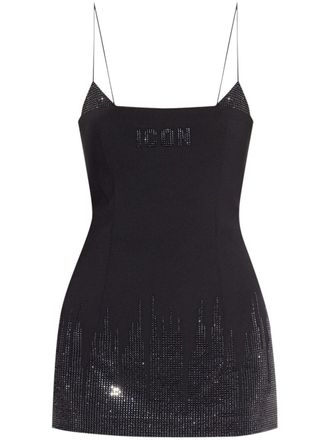 Dsquared2 robe courte à ornements strassés - Noir