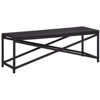 vidaXL Gartenbank 120 cm Poly Rattan Schwarz Vidaxl