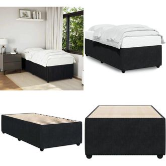 vidaXL Bettgestell Schwarz 80x200 cm Samt - Samtbett - Doppelbett - Boxspringbetten - Schwarzes Bett - Schlafzimmer Dekoration - Home & Living