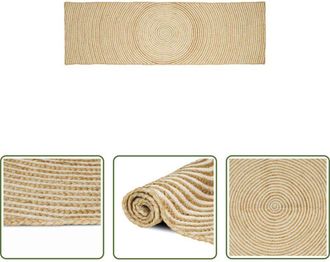 vidaXL vidaXL Tapis moderne - Tapis Naturel et Blanc 60 x 200 cm Jute
