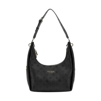 Guess Schwarze Schultertasche Phoebe Hobo - - Bags - Damen - Schwarzk - ONE SIZE