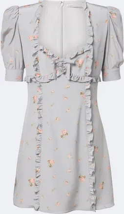 Alessandra Rich Robe en cr&ecirc;pe de soie &agrave; fleurs
