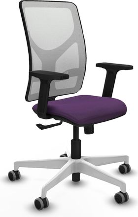 Piqueras y Crespo Violetter Schreibtischstuhl mit 2D-Armlehnen, h&ouml;henverstellbare Lendenwirbelst&uuml;tze, ausgestattet mit 3 Positionen und Schneideschaum, Wei&szlig;/Violett