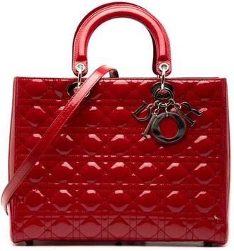 Dior Hobo Bags - Large Patent Cannage Lady Dior - Gr. unisize - in Rot - für Damen