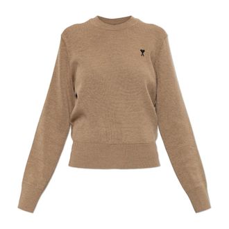 Ami Pullover aus Wolle mit Rundhalsausschnitt - - Knitwear - Damen - Braun - L