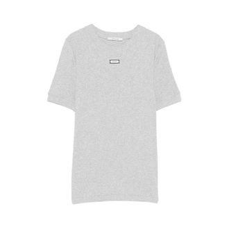 Entire studios Entire Studios, Femme, Tops, Gris, Taille: 36 FR T-shirt Logo Texture C&ocirc;tel&eacute;e