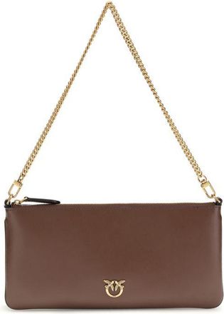 Pinko Schultertasche aus braunem Kalbsleder Bos Taurus