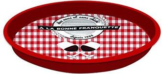 Enesco Vino de Francia 10 runde Tabletts aus Metall, Bonne Franquette, Mehrfarbig, 33 cm