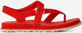 UGG GoldenGaze Zehentrenner-Sandale f&uuml;r Damen in Red Pepper, Gr&ouml;&szlig;e Wildleder
