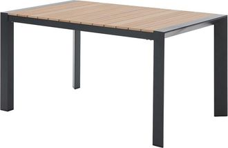 Vente-Unique Table de jardin en aluminium L.150 cm - Naturel clair et anthracite - NYROS de MYLIA
