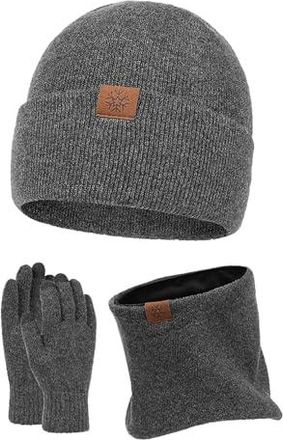 Generic Automne et hiver Europe et les États en plein air chapeau de laine couple bavoir gants trois oreilles chaud tricoté ensemble pour entraînement par tem