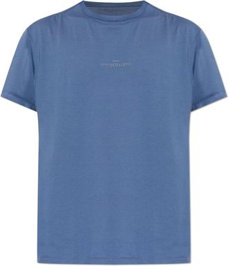Maison Margiela Homme, Tops, Bleu, Taille: 2XL Logo T-shirt