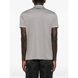HUGO BOSS Logo-Embroidered Polo - Gray