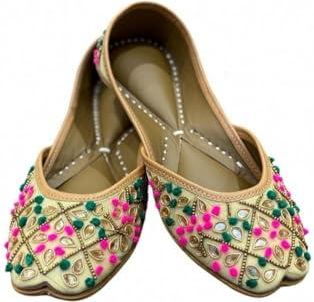 Generic Femmes Mariage Jutti Etnic Khussa Fashion Mojari Plat Wear Bellies US Taille 6-10 DLY, motif 1, 39.5 EU