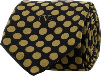 Valentino Garavani Homme, Accessoires, Multicolore, Taille: ONE Size Cravate en soie &agrave; pois