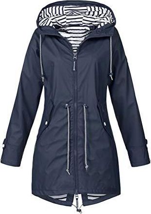 Onsoyours Veste de Pluie Femme Manteau Imperméable Poncho Pluie à Capuche Zippé Cape de Pluie Manches Longues Coup Vent Raincoat pour Voyage Camping Randonnée V