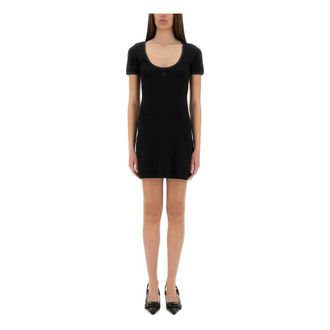 Courr&egrave;ges Femme, Robes, Noir, Taille: 40 FR Holistic Contrast Mini Dress