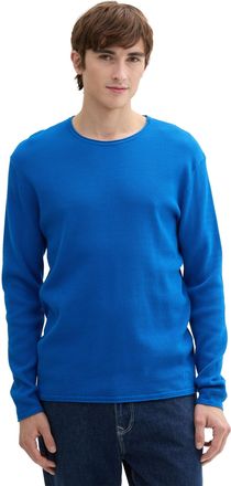 Tom Tailor Herren Strickpullover aus Baumwolle, 21718 - Lapis Azul Blue, XL