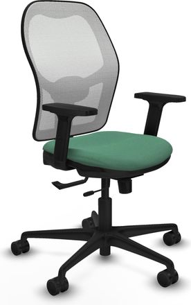 Piqueras y Crespo Gr&uuml;ner Schreibtisch mit 2D-Armen, h&ouml;henverstellbare Lendenwirbelst&uuml;tze, ausgestattet mit Syncro/Traslack und injiziertem Schaum. Mit Rollen von 65 mm 