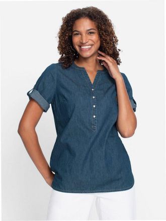 Witt Klassische Bluse Jeans-Tunika Kurzarm