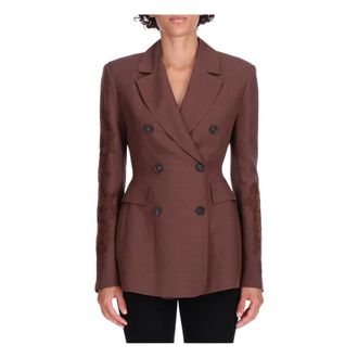 Ermanno Scervino Femme, Vestes, Brun, Taille: 38 FR Giacca doppiopetto