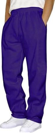 Generic Pantalon de surv&ecirc;tement pour homme en polyester - Pantalon de jogging long - Taille &eacute;lastique - Pantalon de loisirs - Pantalon de sport avec cordon de