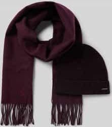 Bugatti Set M&uuml;tze und Schal aus reiner Schurwolle mit Geschenkbox