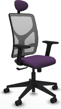 Piqueras y Crespo Schreibtischstuhl mit Armlehnen und hoher R&uuml;ckenlehne, h&ouml;henverstellbare Lendenwirbelst&uuml;tze und festes Kopfteil, ausgestattet mit 3 Positionen und Sch