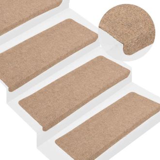 vidaXL Vidaxl - Tapis descalier auto-adh&eacute;sifs 30 pcs beige 65x24,5x3,5 cm