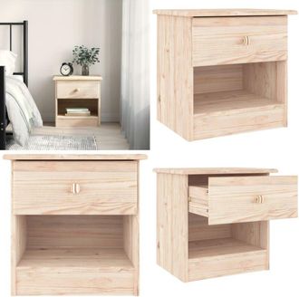 vidaXL Nachttisch alta Natur 41x35x41 cm Massivholz Kiefer - Nachttisch - Massivholzm&ouml;bel - Kiefernholz - Wohnraumgestaltung - Schlafzimmerm&ouml;bel - Home &
