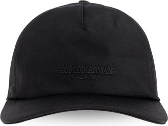 Giorgio Armani Homme, Accessoires, Noir, Taille: M Casquette de baseball en tissu technique avec logo en cuir
