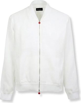 Kiton Homme, Vestes, Blanc, Taille: XL Veste Bomber en Lin