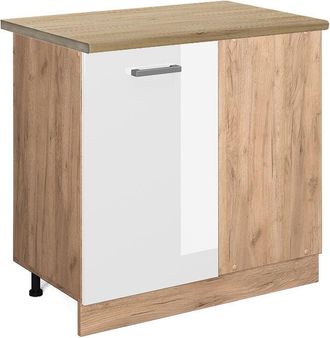 Vicco Meuble dangle R-Line, Blanc Haute brillance, 86 cm, pt Ch&ecirc;ne
